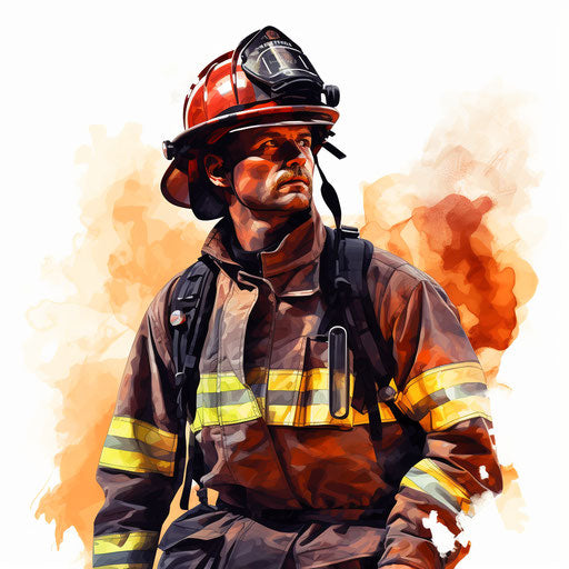 Fireman illustration in the style of oil painting – IMAGELLA