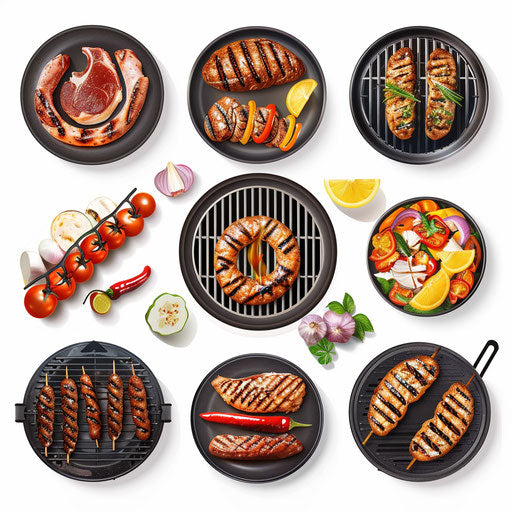 Realistic grill clipart on flat white background with textures – IMAGELLA