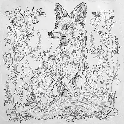 Sophisticated fox with delicate designs Megan Hess style – IMAGELLA