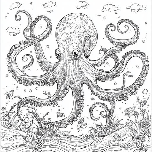 Creative Octopus Coloring Page Coloring Pages – IMAGELLA