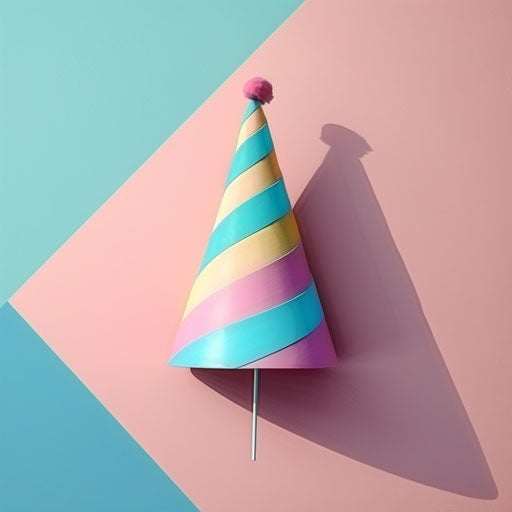 Realistic party hat with flat random background – IMAGELLA