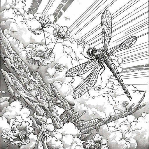 Libélula volando en una escena de acción dramática – IMAGELLA