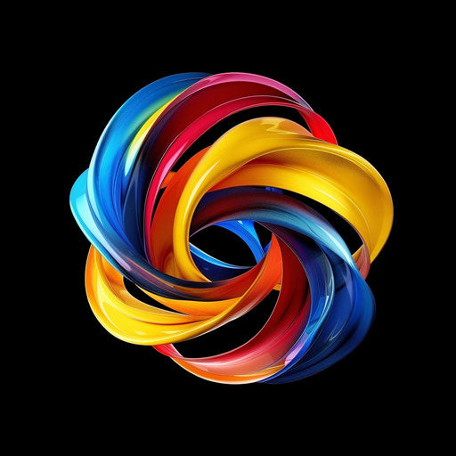 3D logo with dynamic shapes and vibrant colors – IMAGELLA