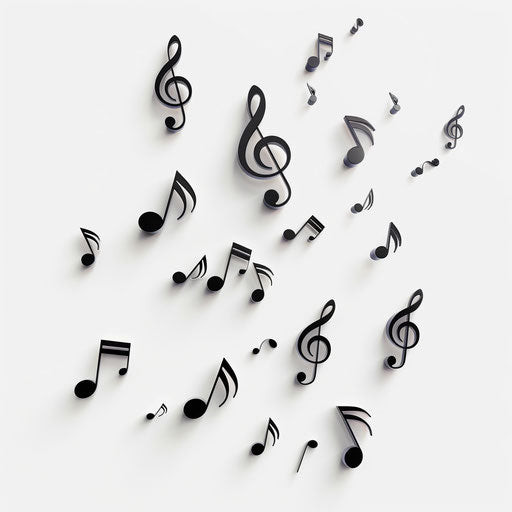 Realistic music notes clipart on flat white background – IMAGELLA