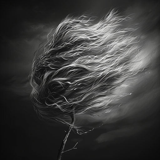 Realistic wind illustration on dark flat background – IMAGELLA