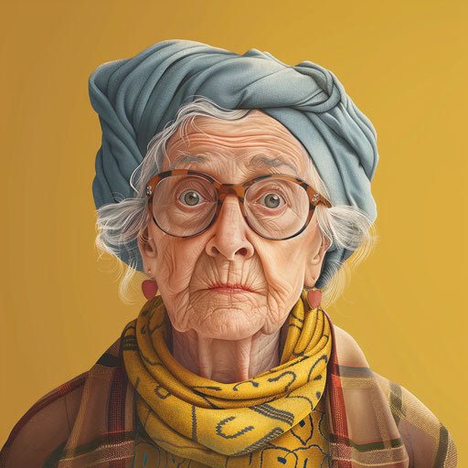 Realistic grandma clipart with random color background – IMAGELLA