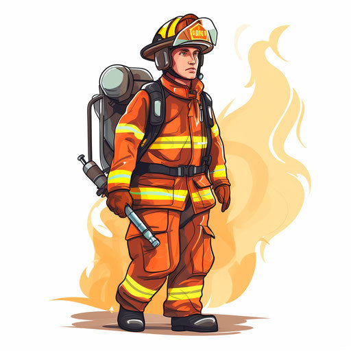Firefighter illustration with Pastel Colors Art – IMAGELLA