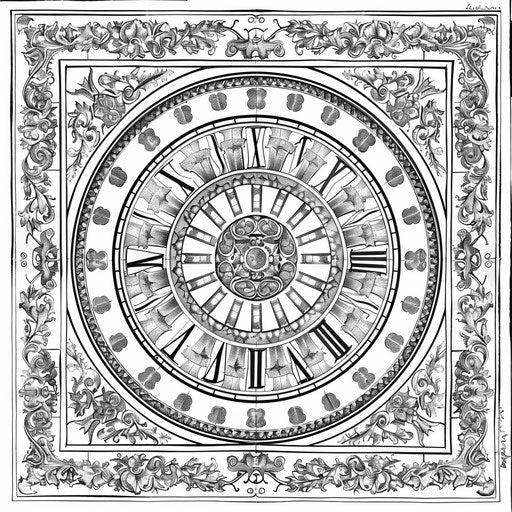 Detailed multiplication table with decorative borders – IMAGELLA