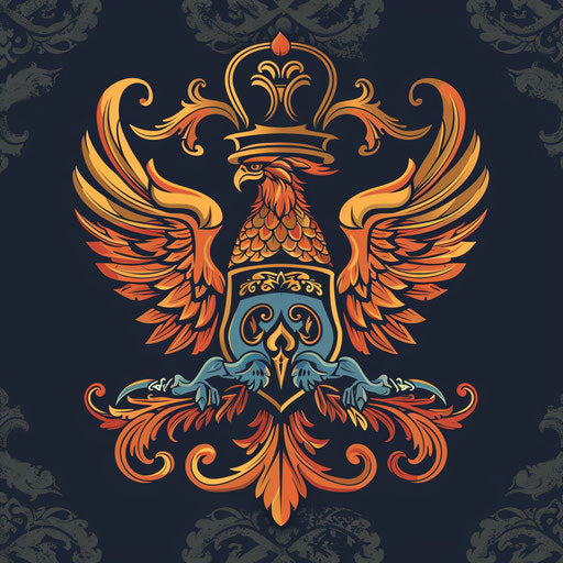 Classic emblem with cool logo in traditional colors on a heritage ...