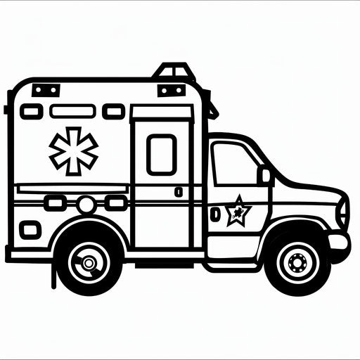Simple ambulance outline with star of life – IMAGELLA