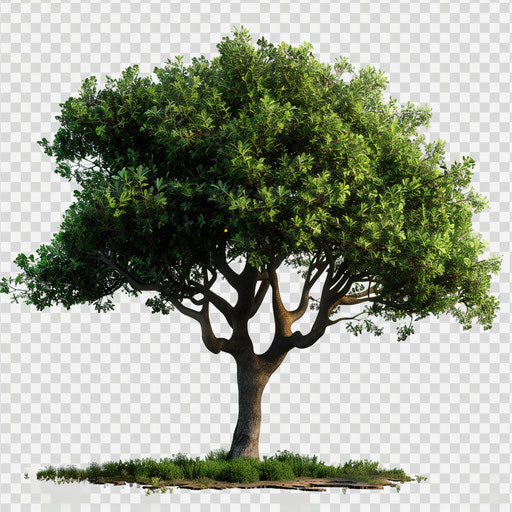 Photo realistic tree clipart with random flat background – IMAGELLA
