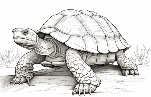 Free printable coloring pages for turtles in the style of tranquil ...