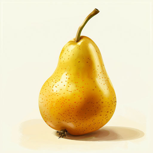 Realistic illustration of pears on white background with soft lighting ...