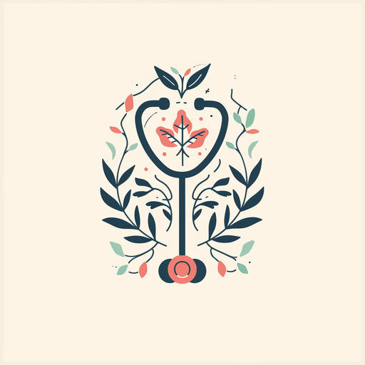 Creative doctor logo with hand-drawn elements and pastel colors, on ...