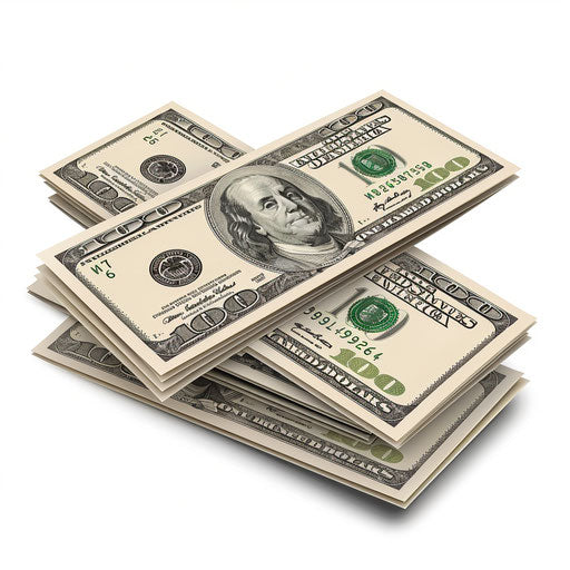 Realistic cash clipart on flat and white background, minimalist – IMAGELLA