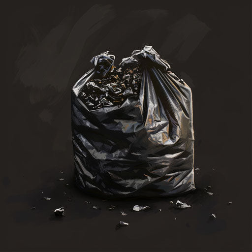 Realistic rendition of trash on dark background – IMAGELLA