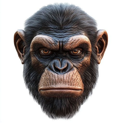 Simio en 3D en estilo fotorrealista sobre fondo blanco liso – IMAGELLA