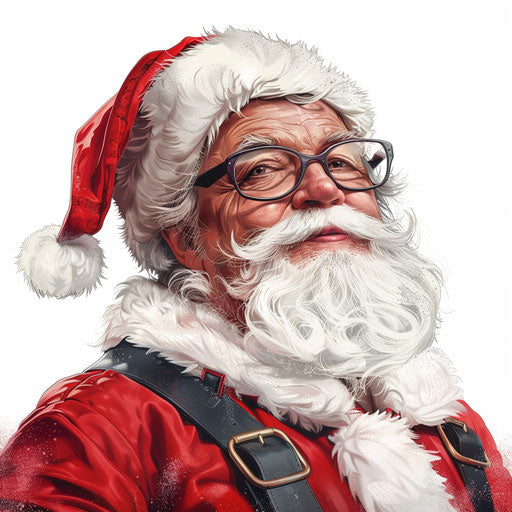 Realistic Santa Claus clipart with flat white background – IMAGELLA