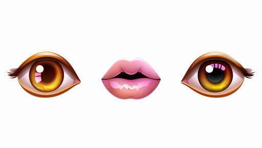 Three Emoji icons, two eyes and one mouth on white background – IMAGELLA