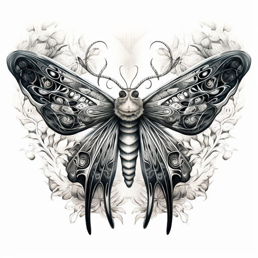 A black and white eagle moth with huge dark black wings – IMAGELLA