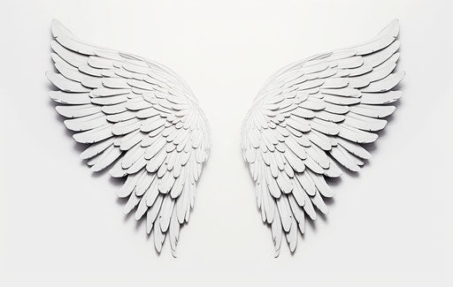 Geometric wings with outline pattern on white background – IMAGELLA