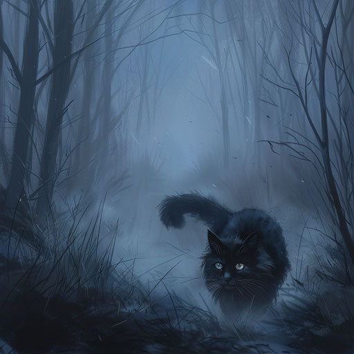 Wild cat prowling through a dense misty forest – IMAGELLA