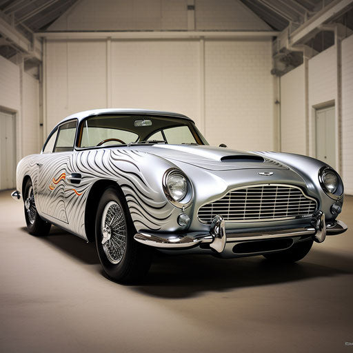 Custom designed decals following the contours of Aston Martin DB5 ...