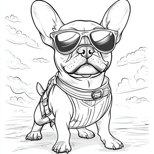 Bulldog francés de aventura, estilo Butch Hartman, página de colorear ...