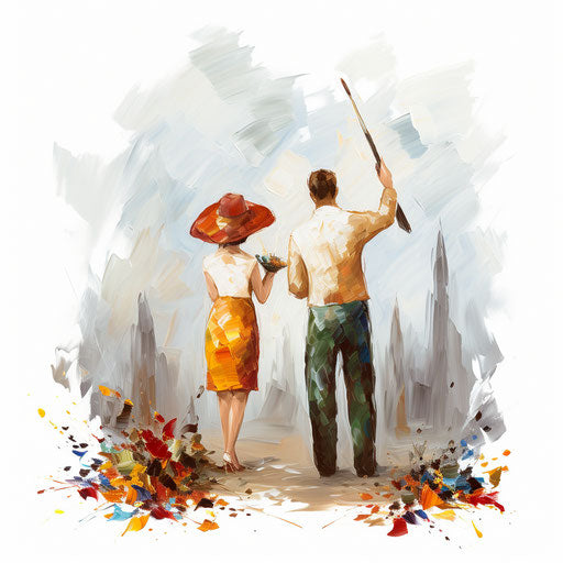 Congratulations in oil painting on white background – IMAGELLA