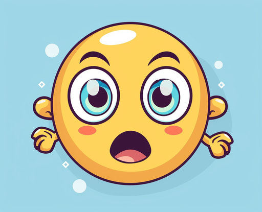 Yellow surprised face on light blue background – IMAGELLA