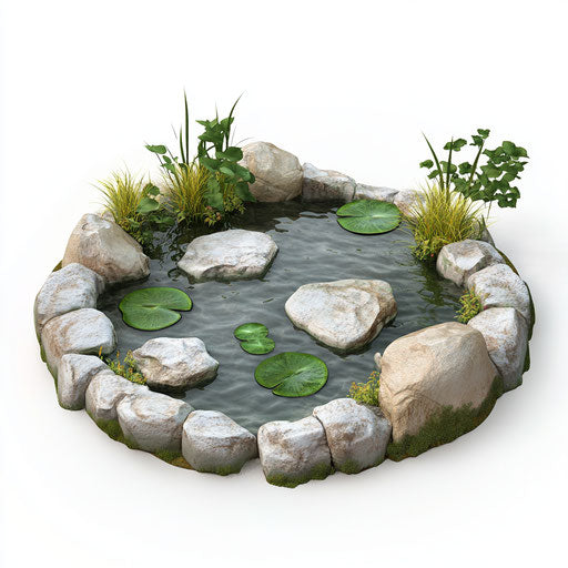 3D pond on flat white background, isolated clipart – IMAGELLA