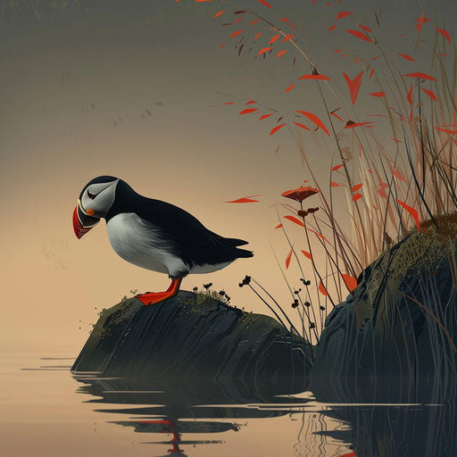 Puffin bird in a tranquil morning scene – IMAGELLA