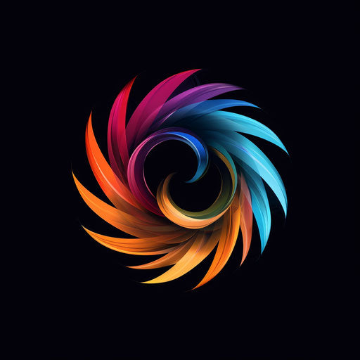 Dynamic business logo with vibrant colors on black background – IMAGELLA