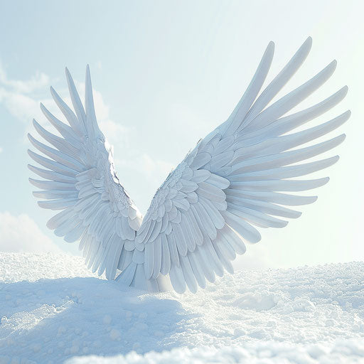 Snow illustration with detailed wings and monochrome palette – IMAGELLA