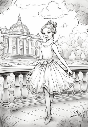 Ballerina coloring page, Dolly Kei style, simplistic drawing – IMAGELLA