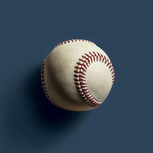 Baseball on flat indigo background with subtle blur and high definition ...