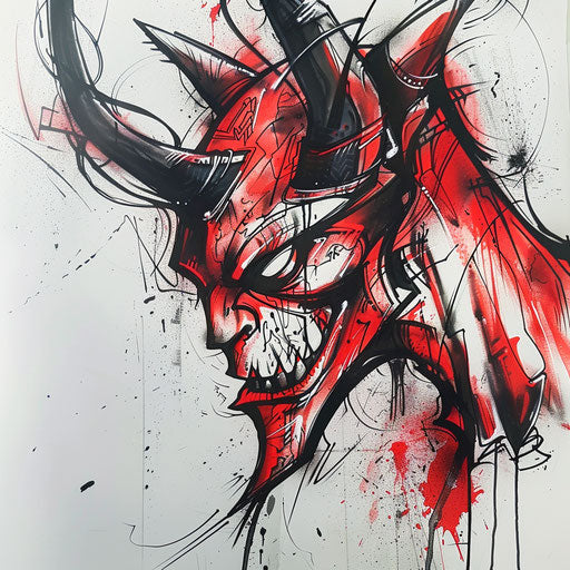 Graffiti devil art with bold lines on white background – IMAGELLA