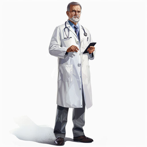 Realistic doctor clipart on flat white background – IMAGELLA