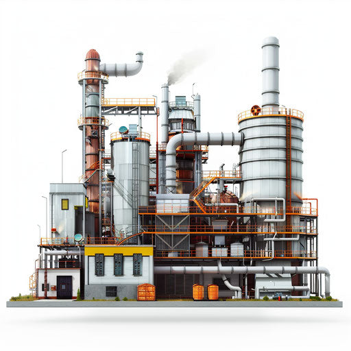 Factory clipart in photorealistic style with flat white background ...