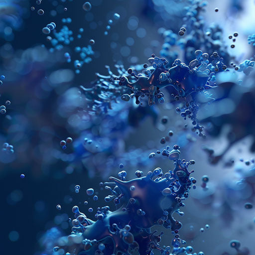 Realistic protein bloom on flat indigo background – IMAGELLA