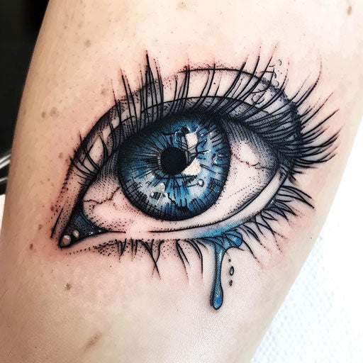 Cursed eye with tears tattoo, sadness and foresight – IMAGELLA