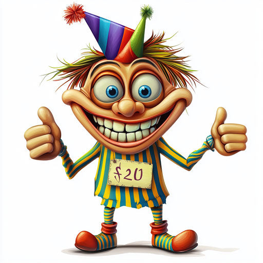 Humorous caricature of a price tag with human characteristics – IMAGELLA