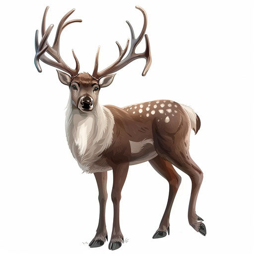 Rudolph clipart in photo realistic style with flat white background ...