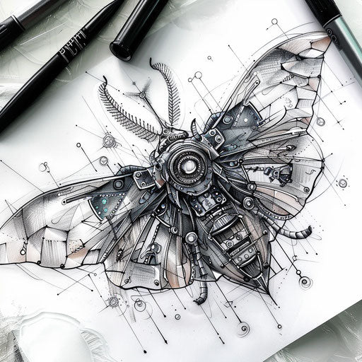 Biomechanical Death Moth Tattoo Concept – IMAGELLA