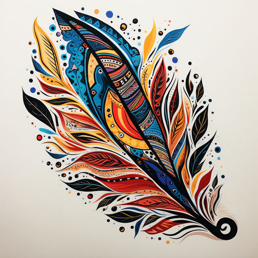 Hip-hop queercore feather in Celtic art - line and dot – IMAGELLA