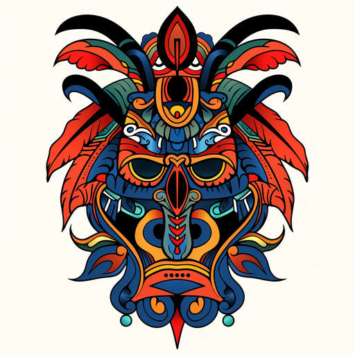 Colorful tattoo sketch of traditional moko design in clipart style ...