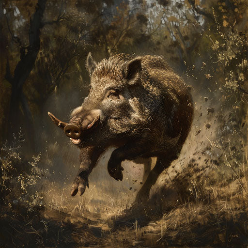 Wild boar charging through the underbrush – IMAGELLA