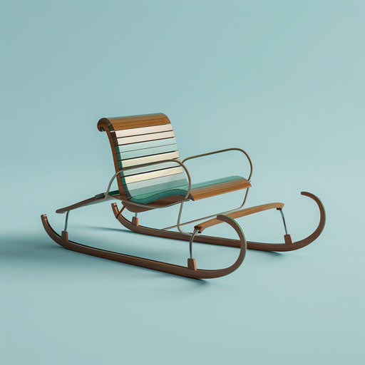 Realistic sled illustration on serene aqua background, natural design ...