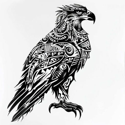 Polynesian inspired eagle tattoo, intricate tribal patterns – IMAGELLA