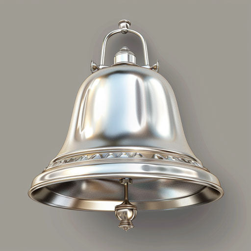 Flat silver background underpins realistic bell – IMAGELLA